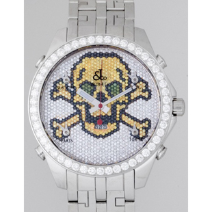 ジェイコブJACOB&Coコピー ファイブタイムゾーン JC-SKULLY 1重ベゼルダイヤ 47mm LINKYブレスセッティング 全面 ...